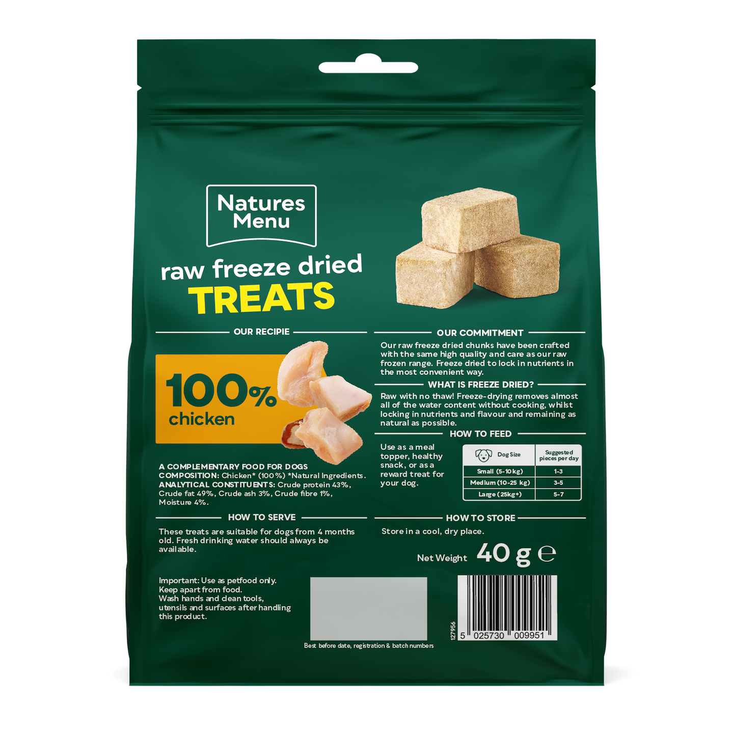 Chicken | Raw Freeze Dried Chunks | Natures Menu