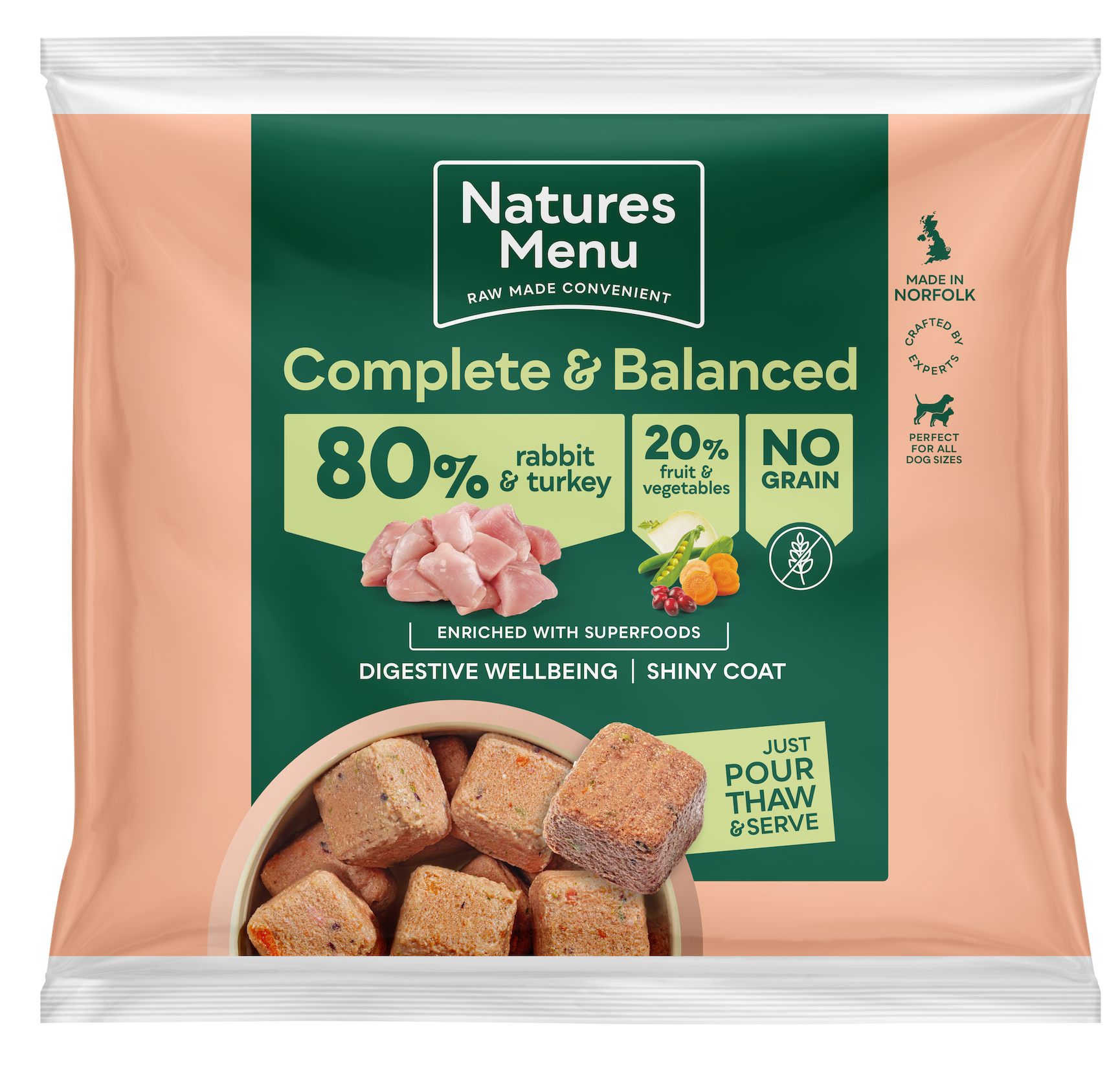 Full-Flavoured Rabbit and Turkey | Country Hunter Raw Nuggets | Natures ...