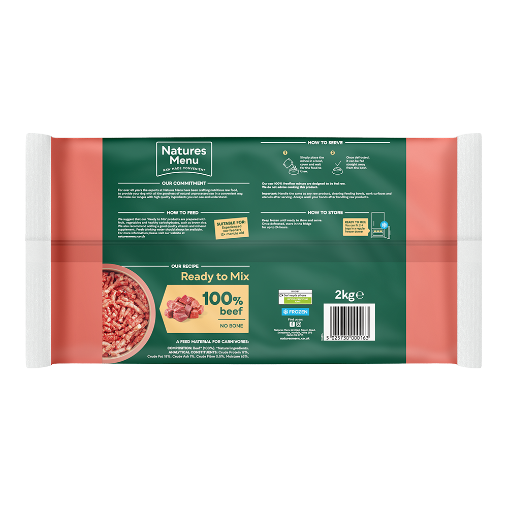 Beef Freeflow Mince | Natures Menu Home Prepare Raw | Natures Menu