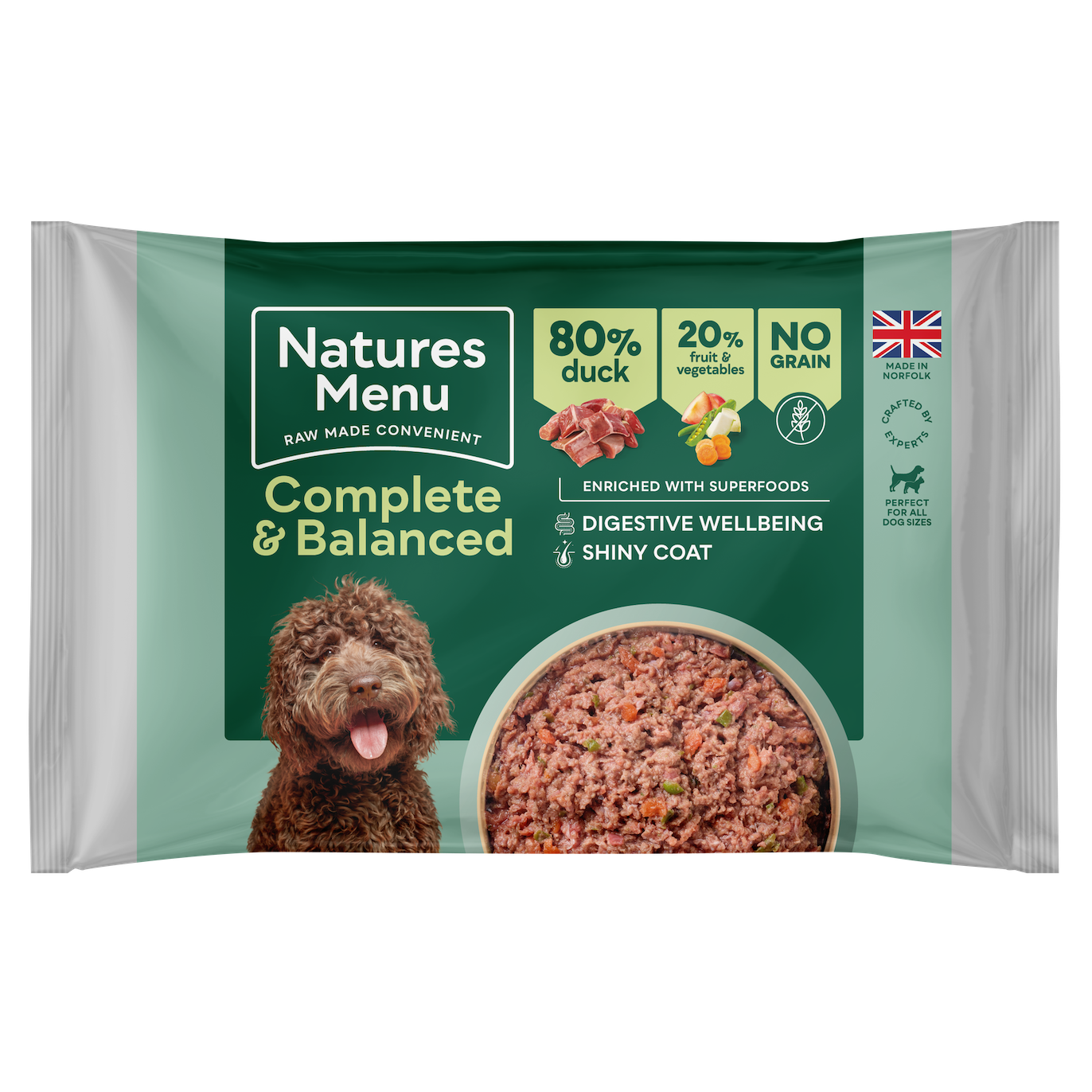 Succulent Duck | Complete & Balanced 80/20 Block | Natures Menu