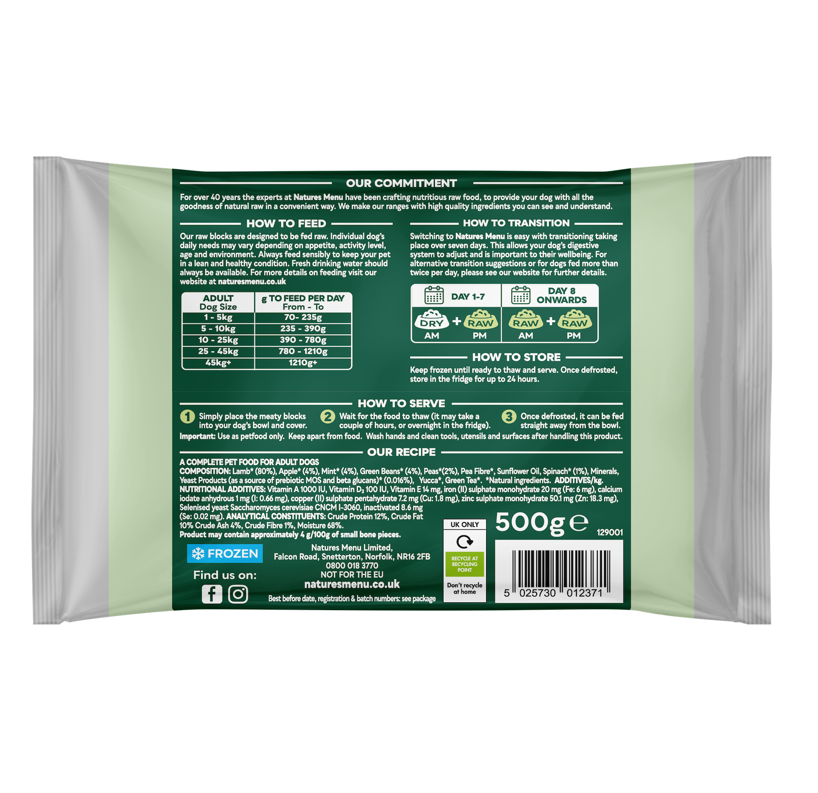 British Lamb | Complete & Balanced 80/20 Block | Natures Menu