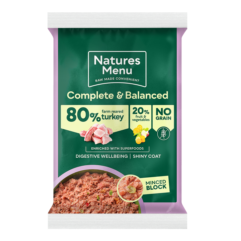 Farm Reared Turkey Block | Complete & Balanced 80/20 Block | Natures Menu