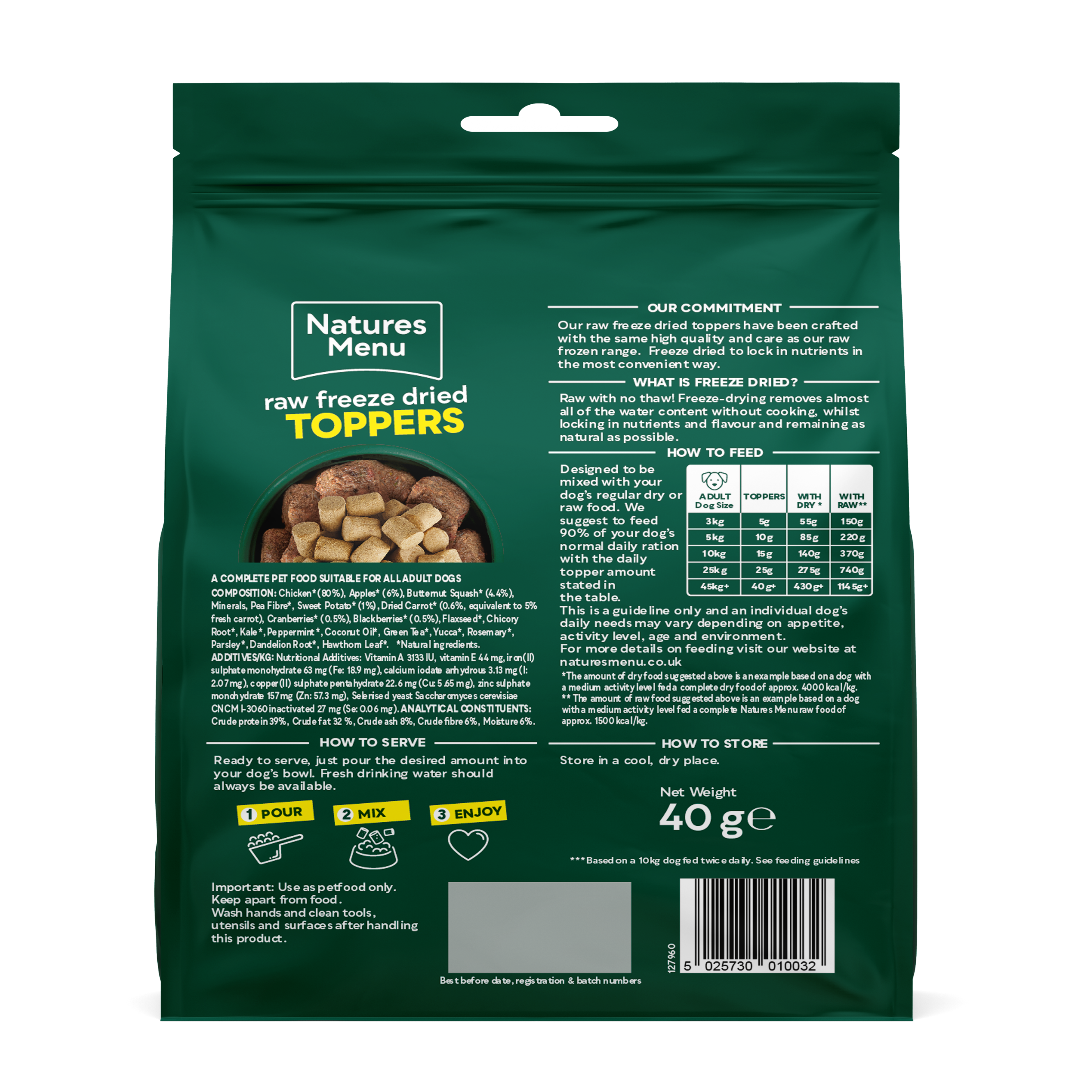 Chicken | Raw Freeze Dried Toppers | Natures Menu