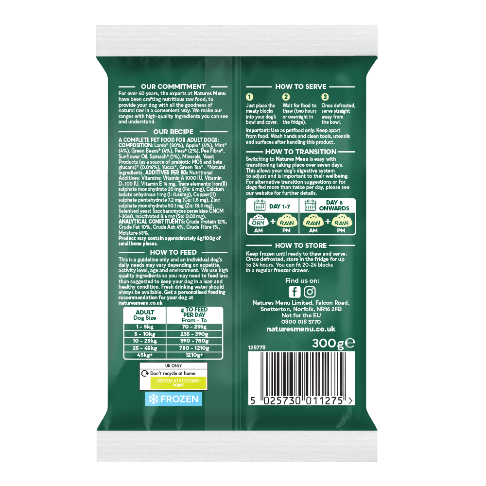 British Lamb | Complete & Balanced 80/20 Block | Natures Menu