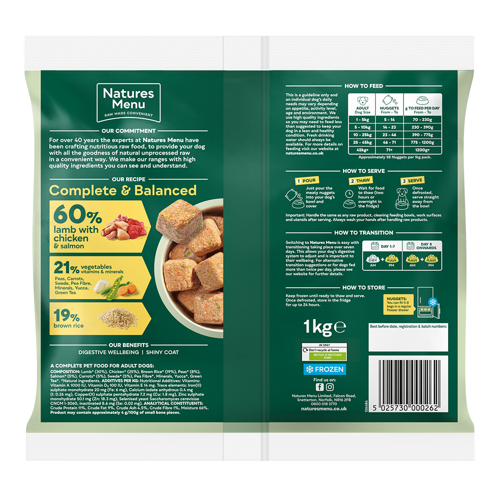 Lamb with Chicken Nuggets | Natures Menu Raw Meals | Natures Menu